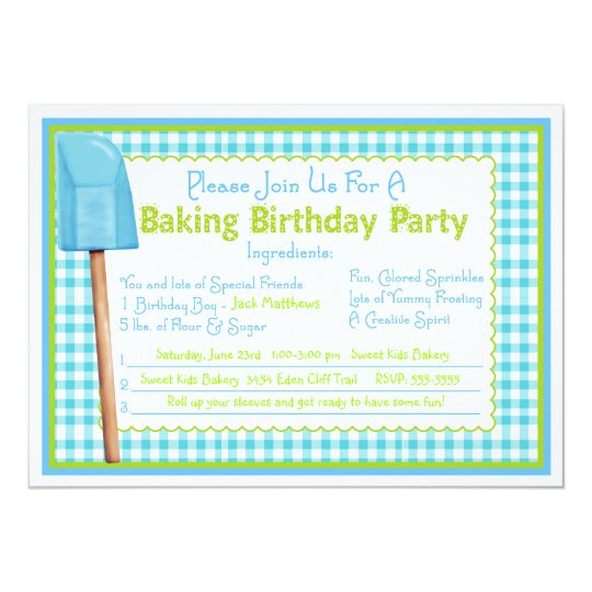 Kitchen Baking Birthday Invitations | Zazzle.com