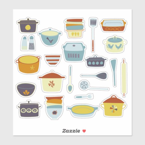Kitchen Casserole Cooking Sticker | Zazzle