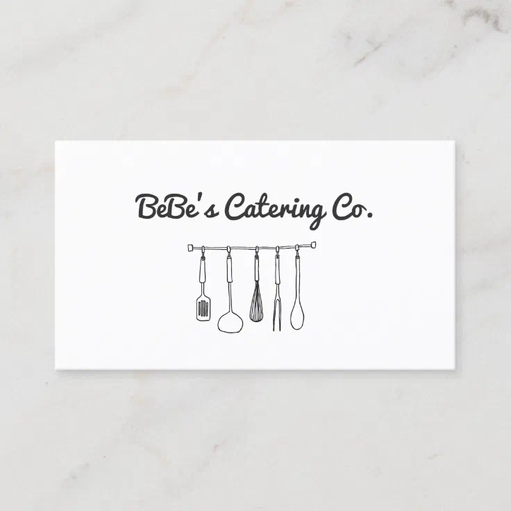 Kitchen Chef Cooking Utensils Catering Business Card | Zazzle