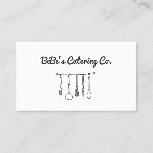 Kitchen Chef Cooking Utensils Catering Business Card | Zazzle