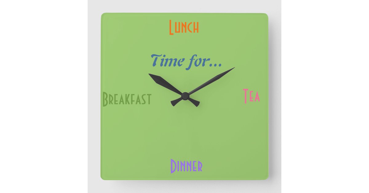 Kitchen Clock~A gift for Foodies Diner Restaurant Square Wall Clock ...