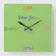 Kitchen Clock~A gift for Foodies Diner Restaurant Square Wall Clock ...