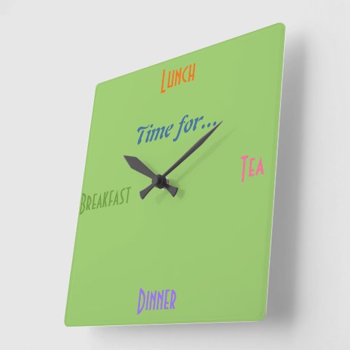 Kitchen Clock~A gift for Foodies Diner Restaurant Square Wall Clock ...