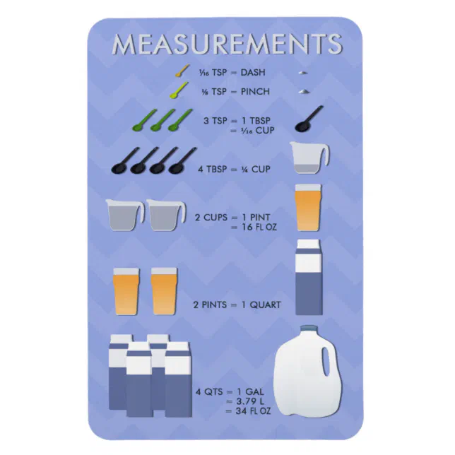 Kitchen Conversion Chart Magnet | Zazzle