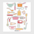 Kitchen Cooking Equipment Utensils Sticker | Zazzle
