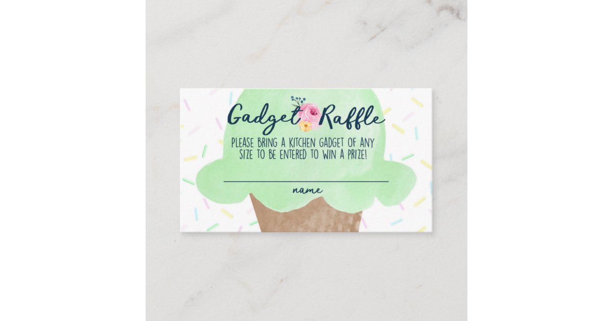 Kitchen Gadget Raffle Bridal Shower Insert Cards | Zazzle