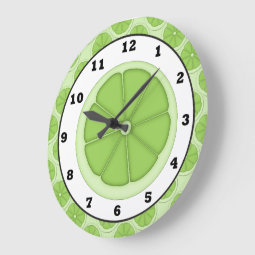 Kitchen Lime Slice clock | Zazzle