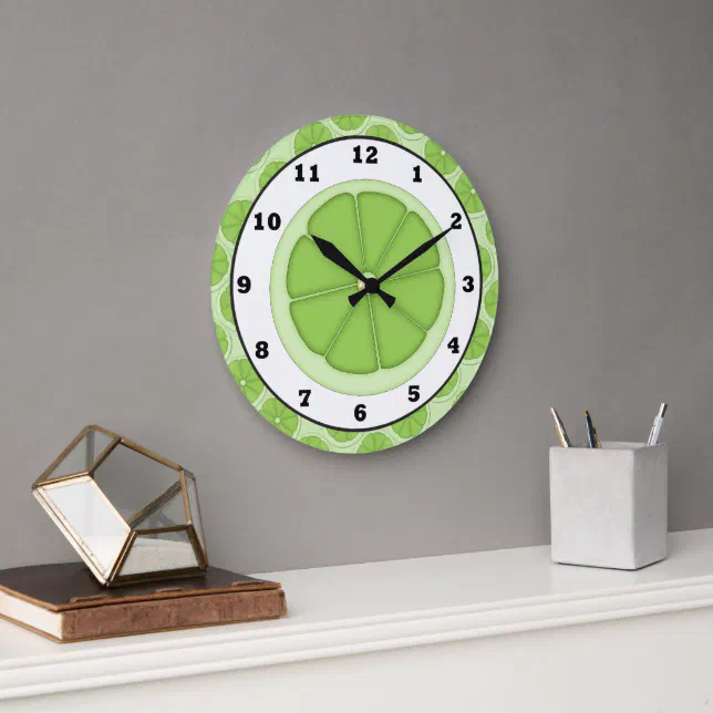 Kitchen Lime Slice clock | Zazzle