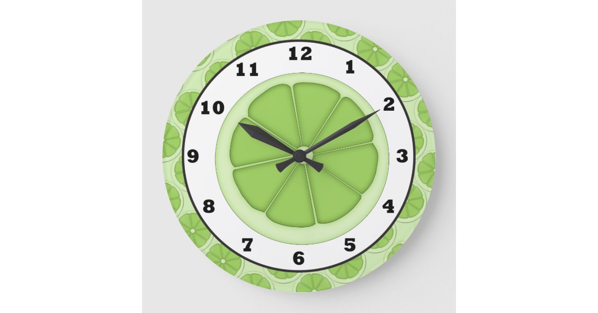 Kitchen Lime Slice clock | Zazzle