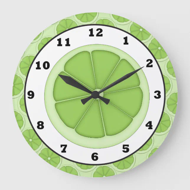 Kitchen Lime Slice clock | Zazzle