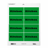 Kitchen Moving Labels in Green | Zazzle