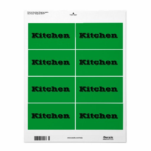 Kitchen Moving Labels in Green | Zazzle