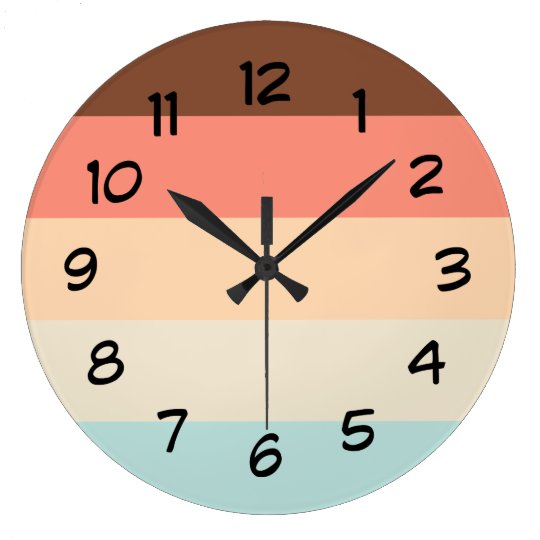 Kitchen Pastel Colors Designer Inspired Large Clock | Zazzle.com