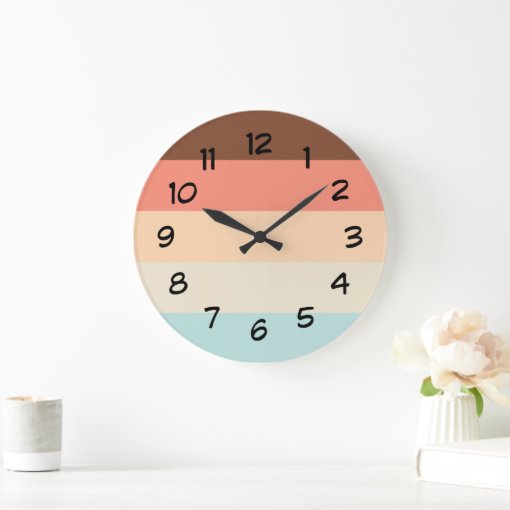 Kitchen Pastel Colors Designer Inspired Large Clock | Zazzle