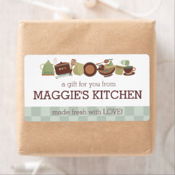 Kitchen pots pans utensils cooking catering chef label | Zazzle