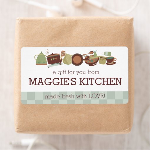 Kitchen pots pans utensils cooking catering chef label | Zazzle