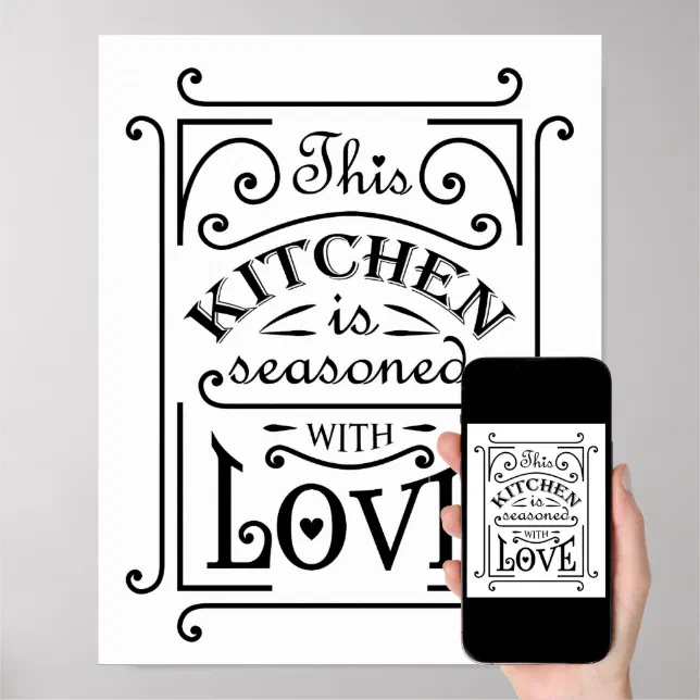Kitchen quote design poster | Zazzle