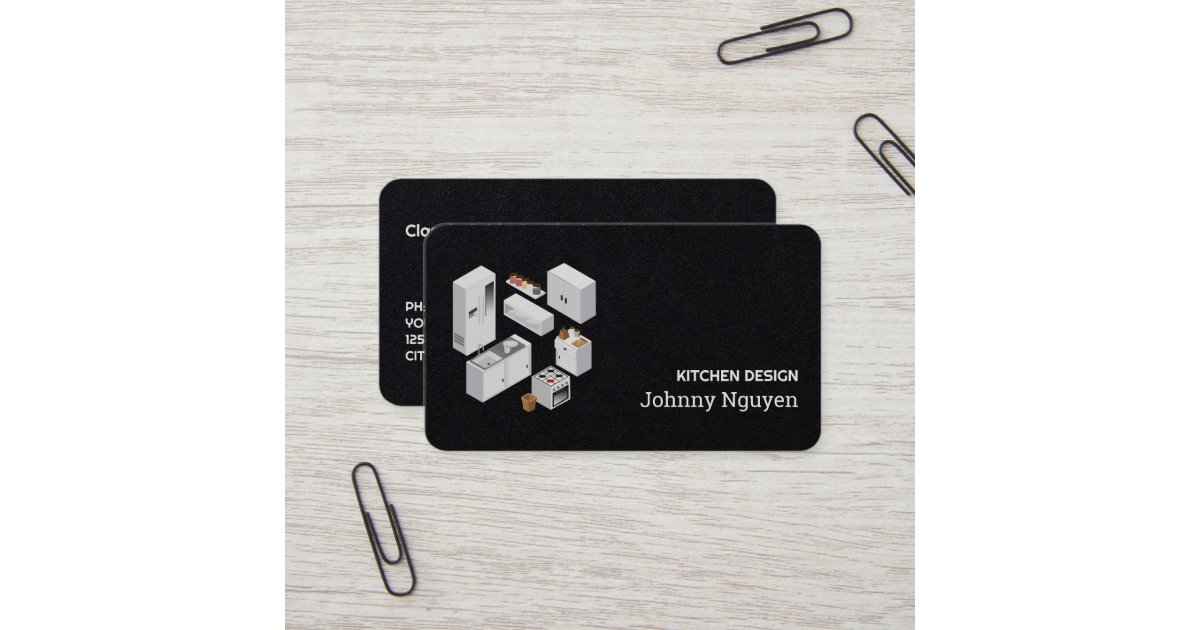 Kitchen Remodeling Cabinets Business Card | Zazzle
