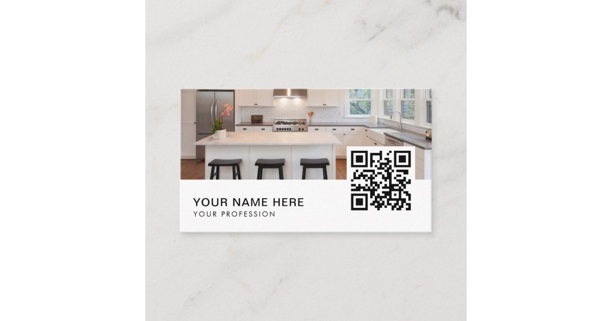 Kitchen Renovations Slogans Business Card QR Code | Zazzle