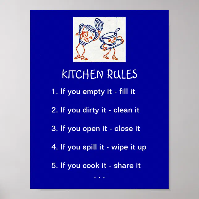 Kitchen Rules Poster | Zazzle