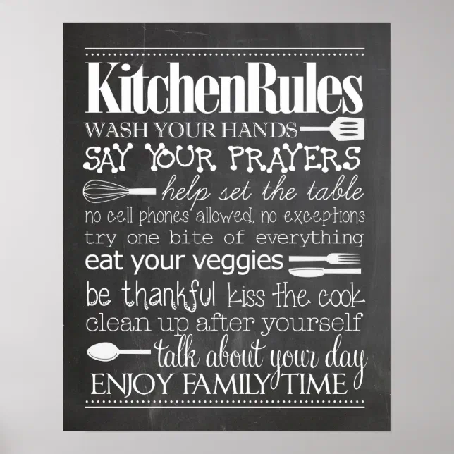 Kitchen Rules Poster | Zazzle