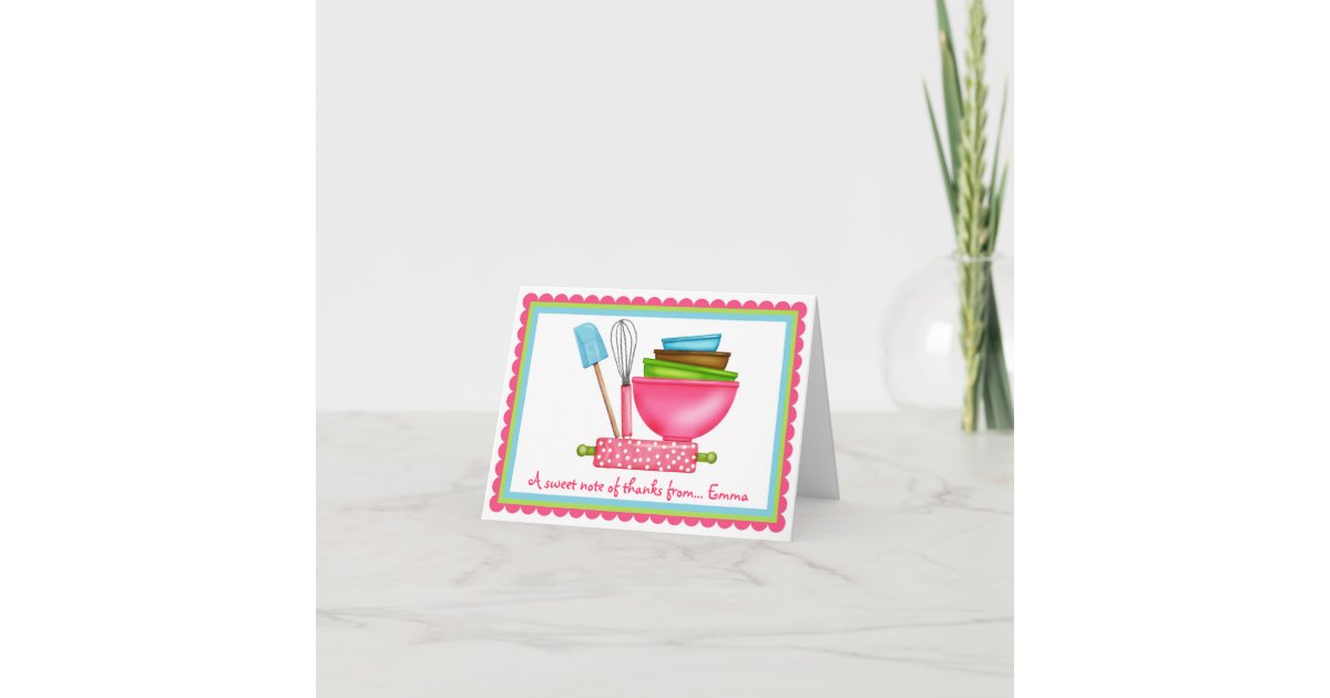 Kitchen Supplies Baking Thank You Note Cards | Zazzle