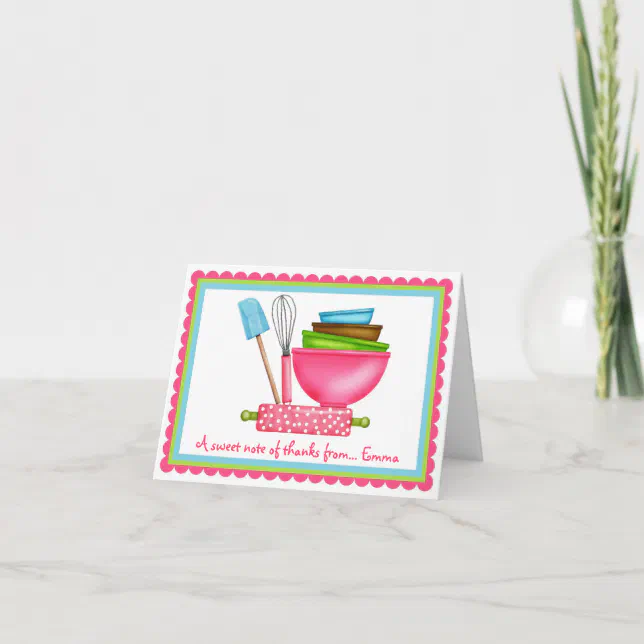 Kitchen Supplies Baking Thank You Note Cards | Zazzle