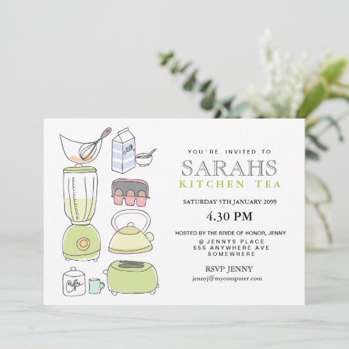 Kitchen Tea Bridal Shower Party Invite | Zazzle