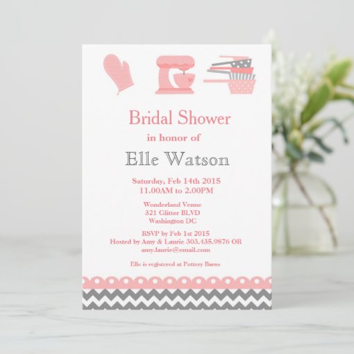 Kitchen Themed Bridal Shower Invitations, Custom Invitation | Zazzle