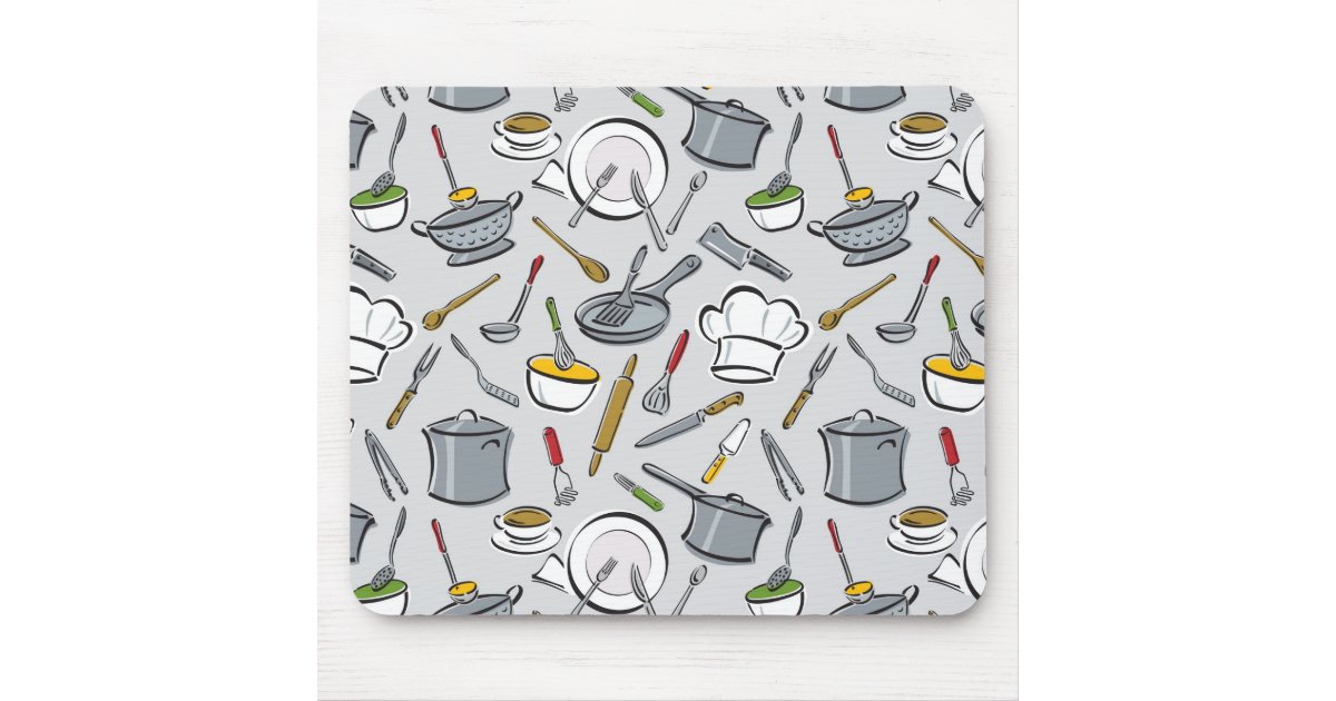 Kitchen Tools Pattern Mouse Pad | Zazzle