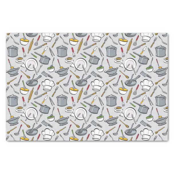 Kitchen Tools Pattern Fabric | Zazzle