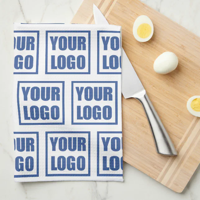 Kitchen Towel Business Logo Pattern Template | Zazzle