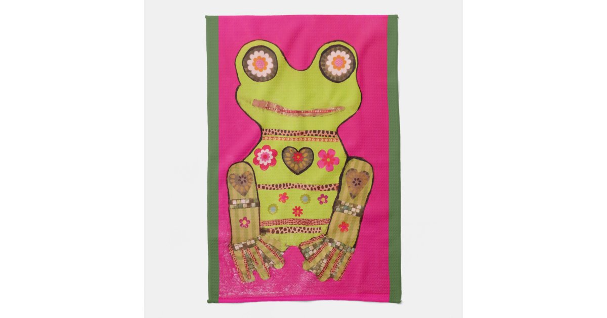 Kitchen Towel with Cool Frog Design | Zazzle