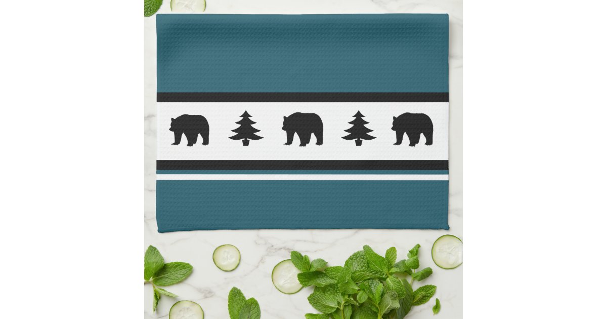 Kitchen Towel-Yellowstone Lodge 3 Bear and Trees Kitchen Towel | Zazzle