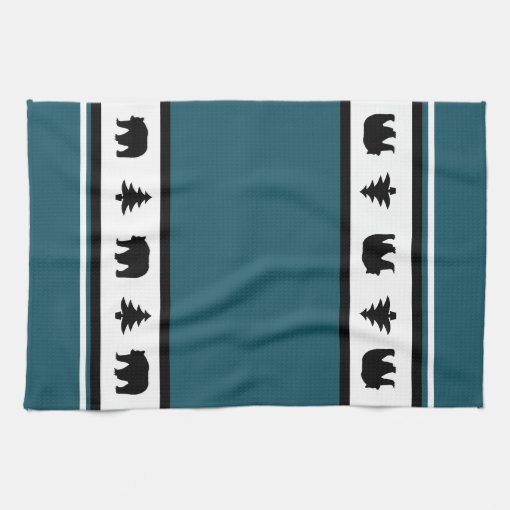 Kitchen Towel-Yellowstone Lodge 3 Bear and Trees Kitchen Towel | Zazzle