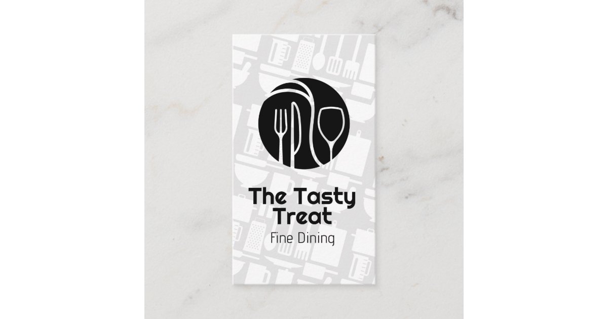 Kitchen Utensils | Dinnerware Logo | Chef Business Card | Zazzle