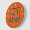 Kitchen Utensils Orange Kitchen Clock | Zazzle