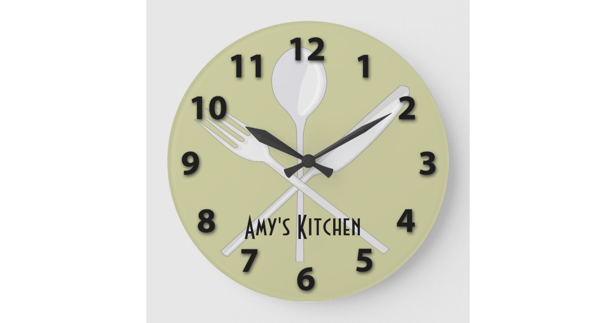 Kitchen Utensils Round Wall Clock | Zazzle