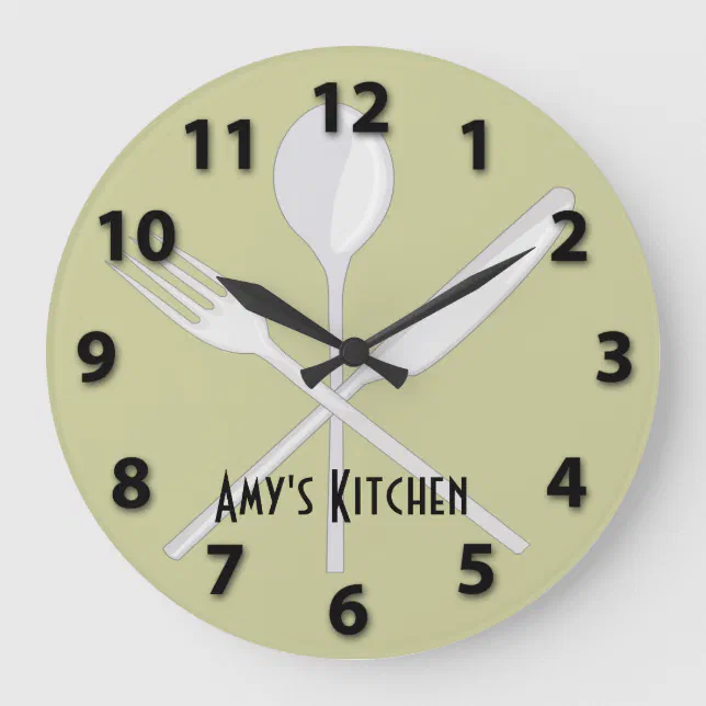 Kitchen Utensils Round Wall Clock | Zazzle