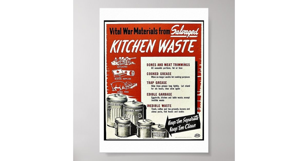 Kitchen Waste Poster | Zazzle