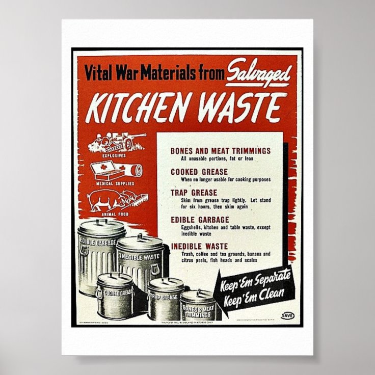 Kitchen Waste Poster | Zazzle