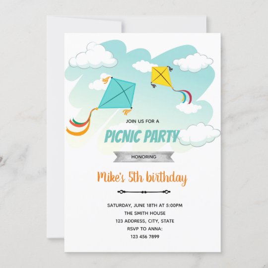 Kite birthday party Invitation | Zazzle.com