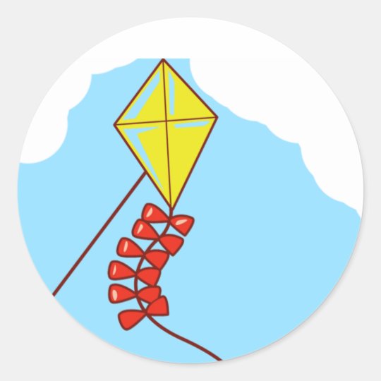 kite classic round sticker | Zazzle.com