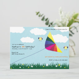 Kite Flying -Kids birthday invitations | Zazzle