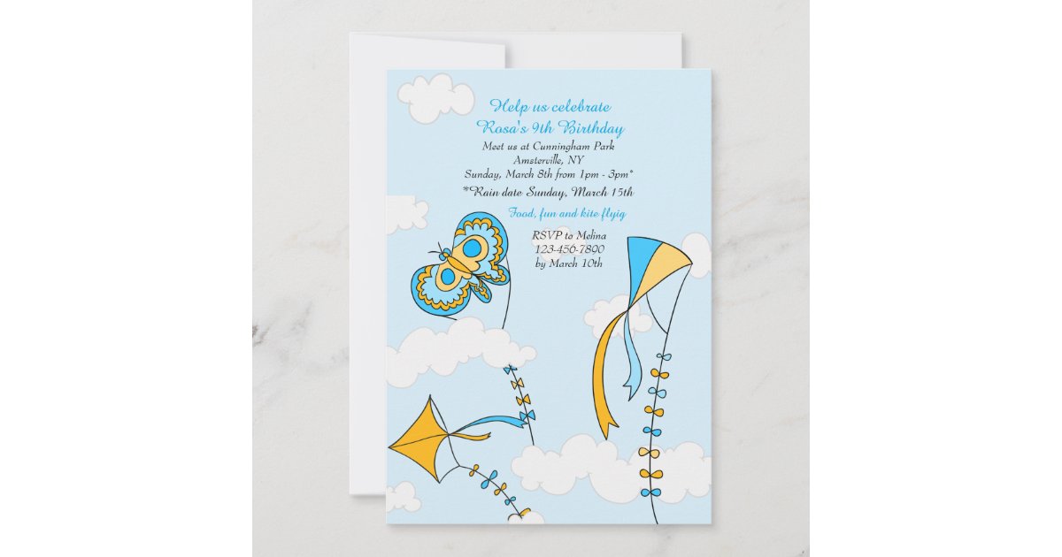 Kite Sky Invitation | Zazzle