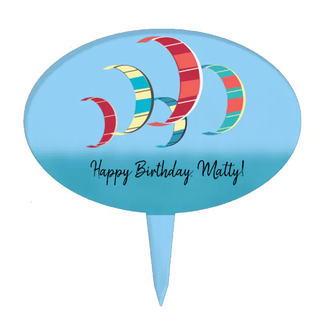 Kite Surfing Cake Topper | Zazzle