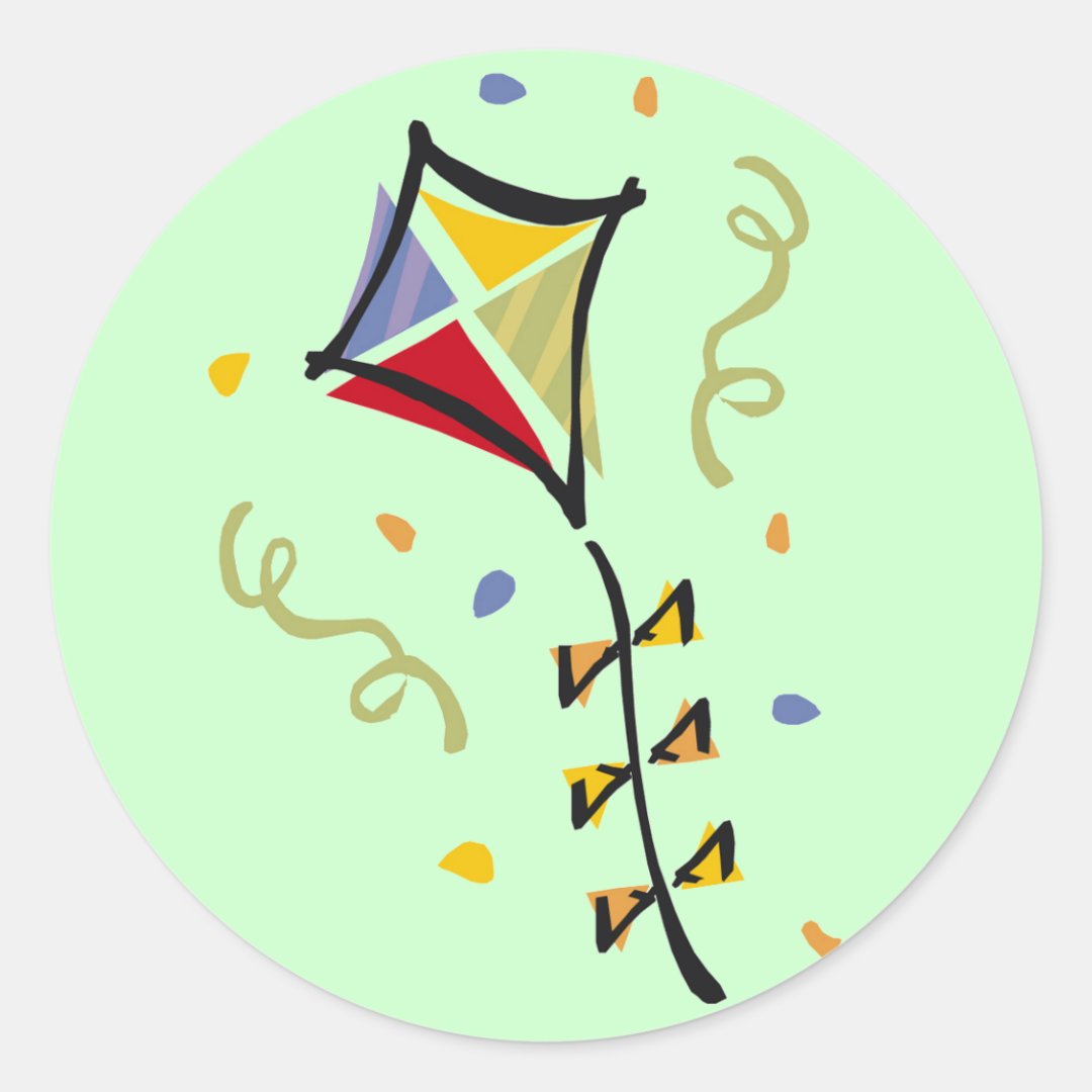Kite Tshirts and Gifts Classic Round Sticker | Zazzle
