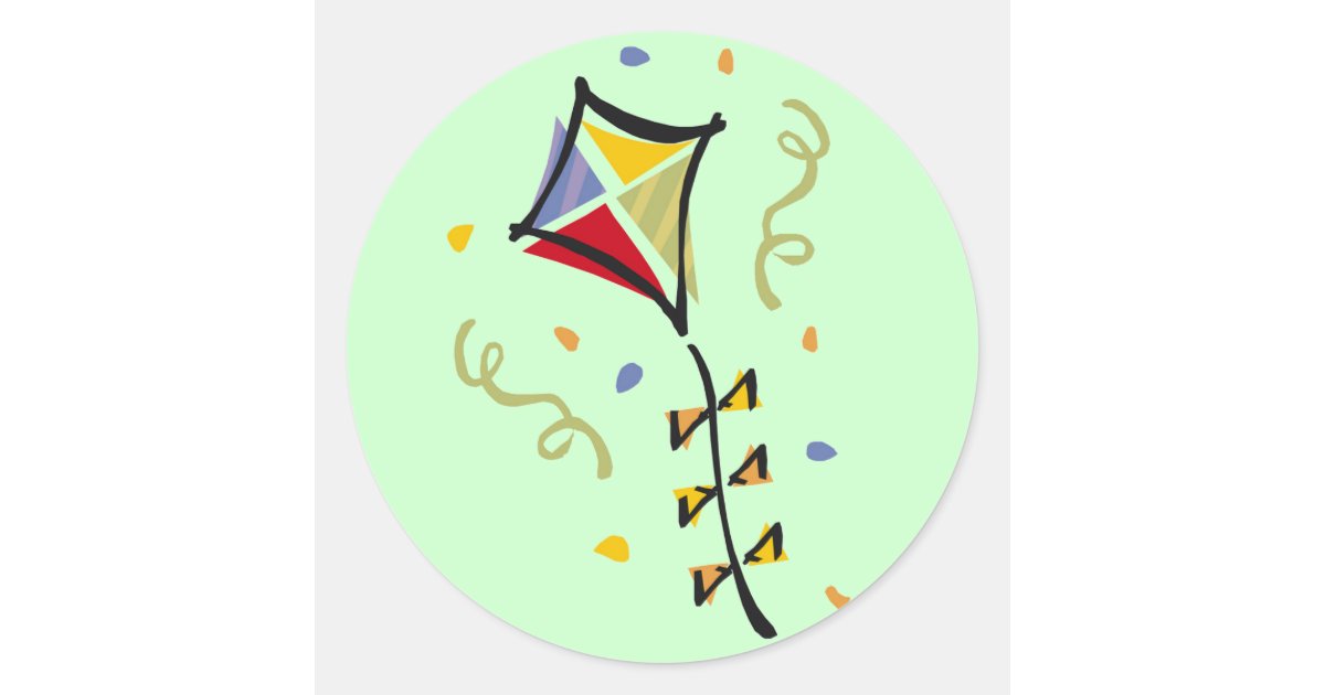 Kite Tshirts and Gifts Classic Round Sticker | Zazzle