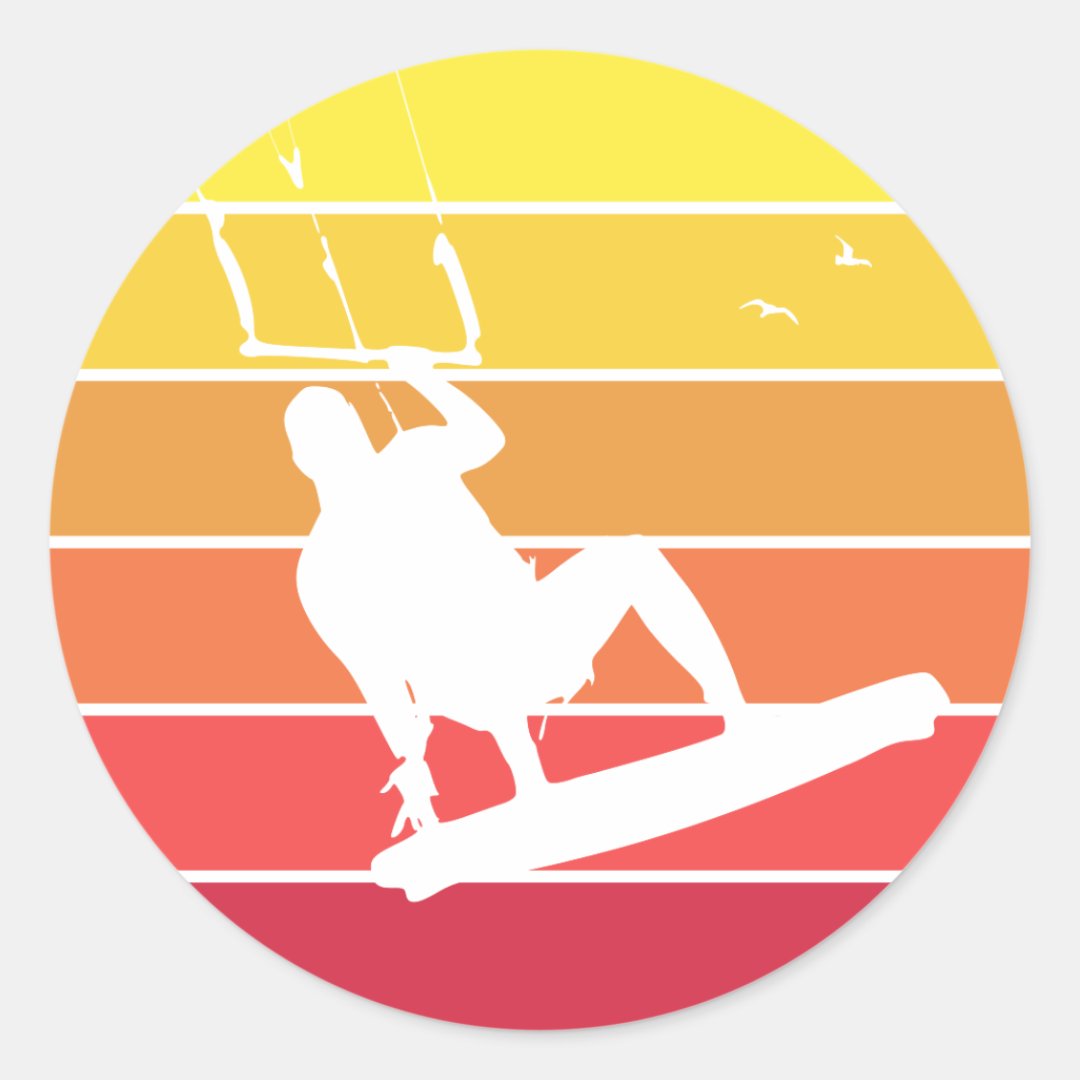 Kiteboarding Classic Round Sticker | Zazzle