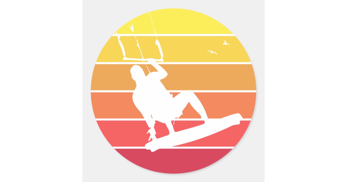 Kiteboarding Classic Round Sticker | Zazzle